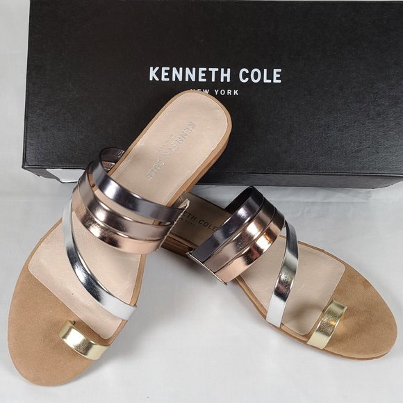 Kenneth Cole | Shoes | New Kenneth Cole Metallic Valen Scroll Sandals ...